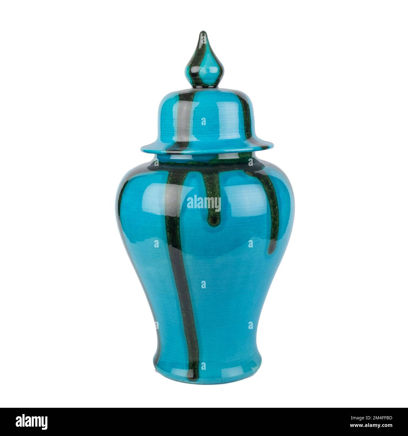 colorful decorative ceramic jar isolated on white Stock Photo - Alamy