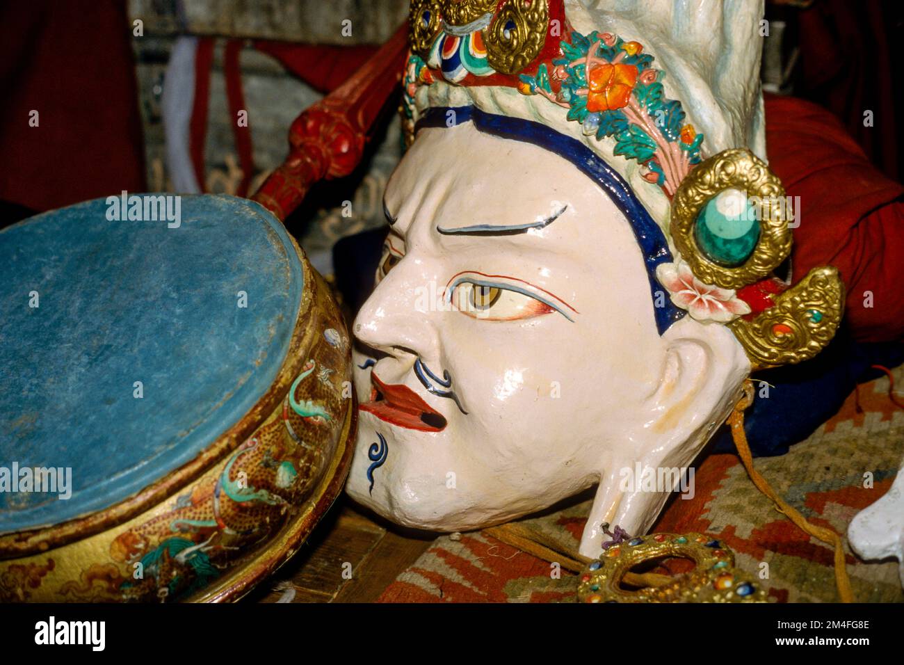 mask for ritual dances in buddhist monasteries Stock Photo - Alamy
