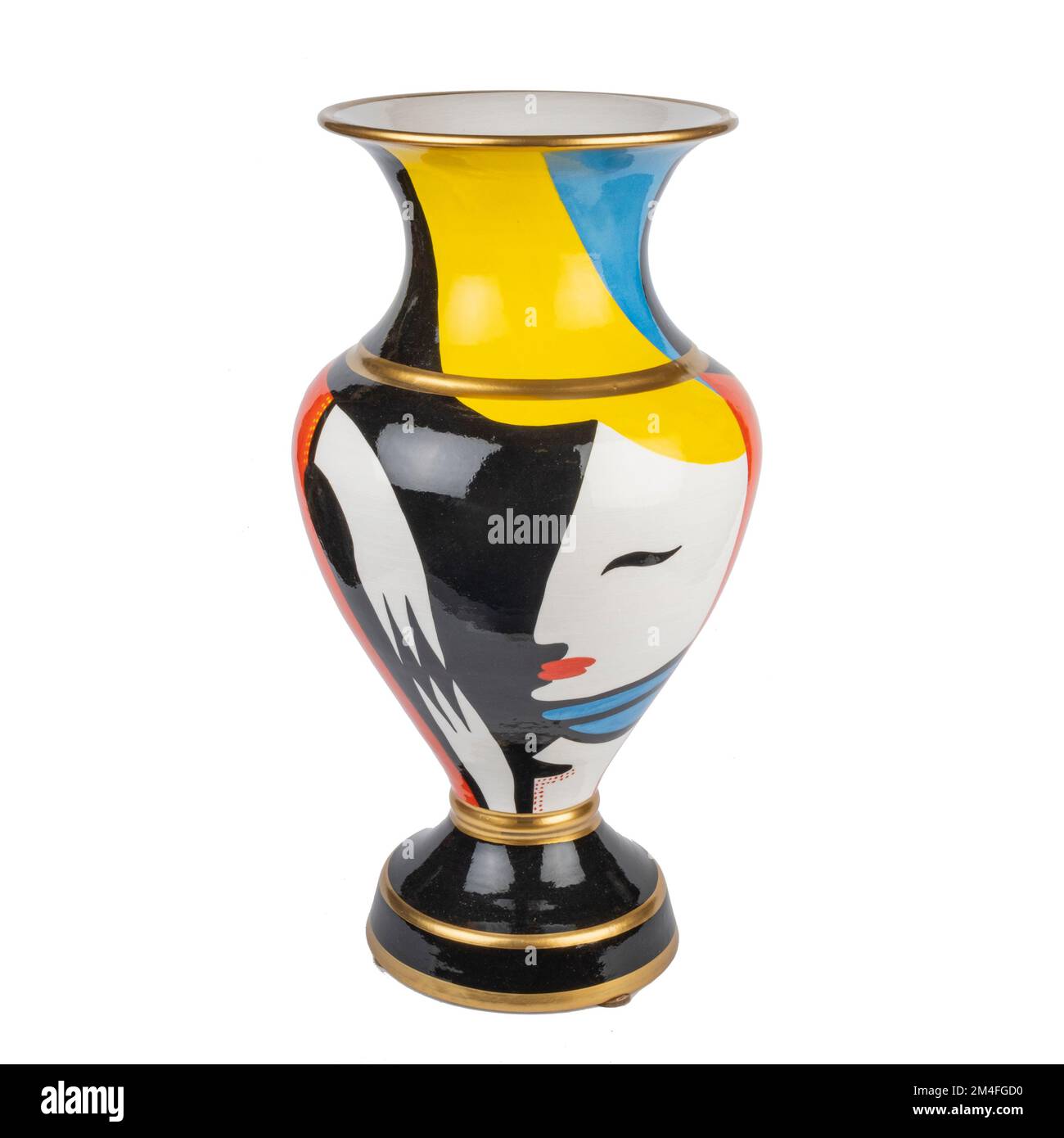 decorative ceramic vase isolated on white Stock Photo - Alamy