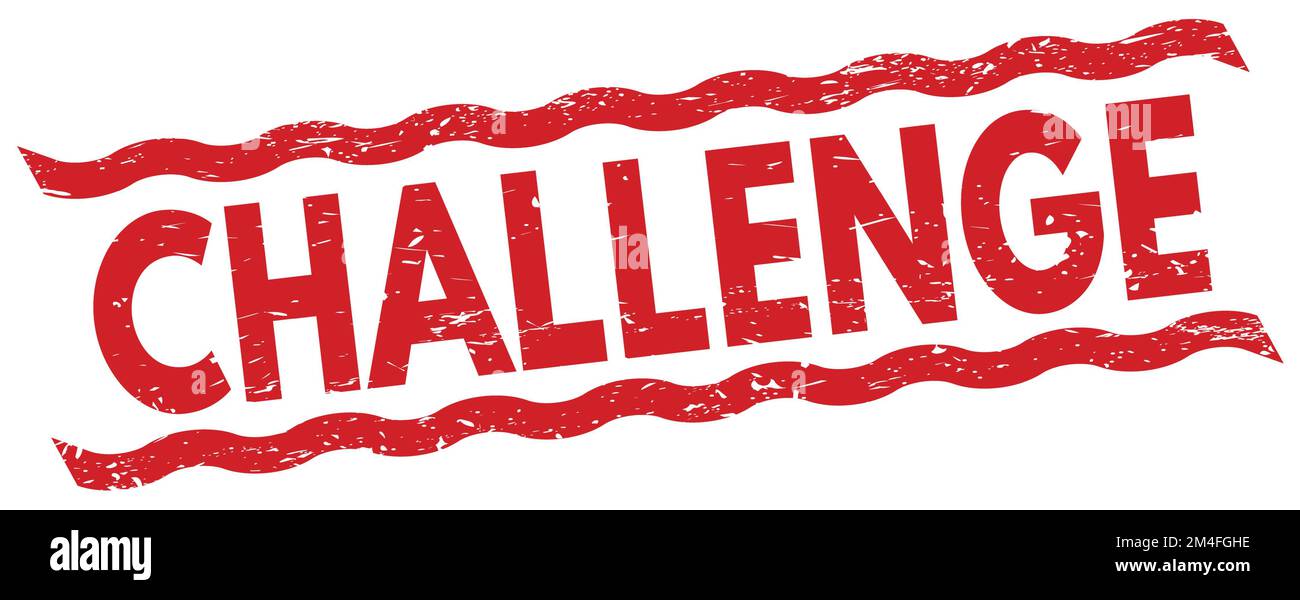 CHALLENGE text written on red lines stamp sign Stock Photo - Alamy