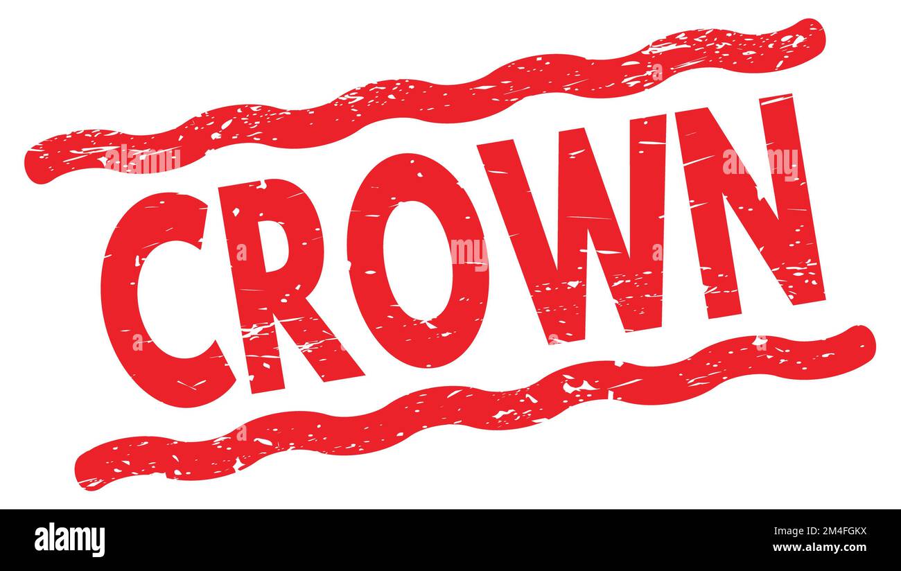 CROWN text written on red lines stamp sign Stock Photo - Alamy