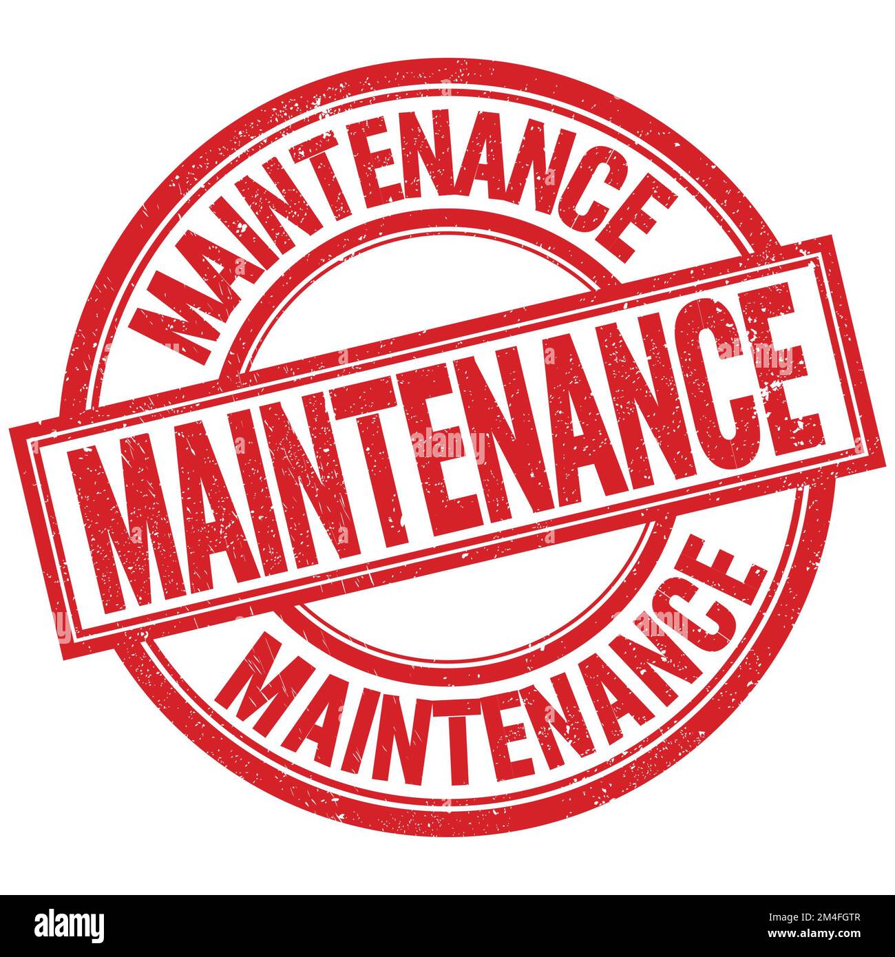 MAINTENANCE text written word on red round stamp sign Stock Photo - Alamy