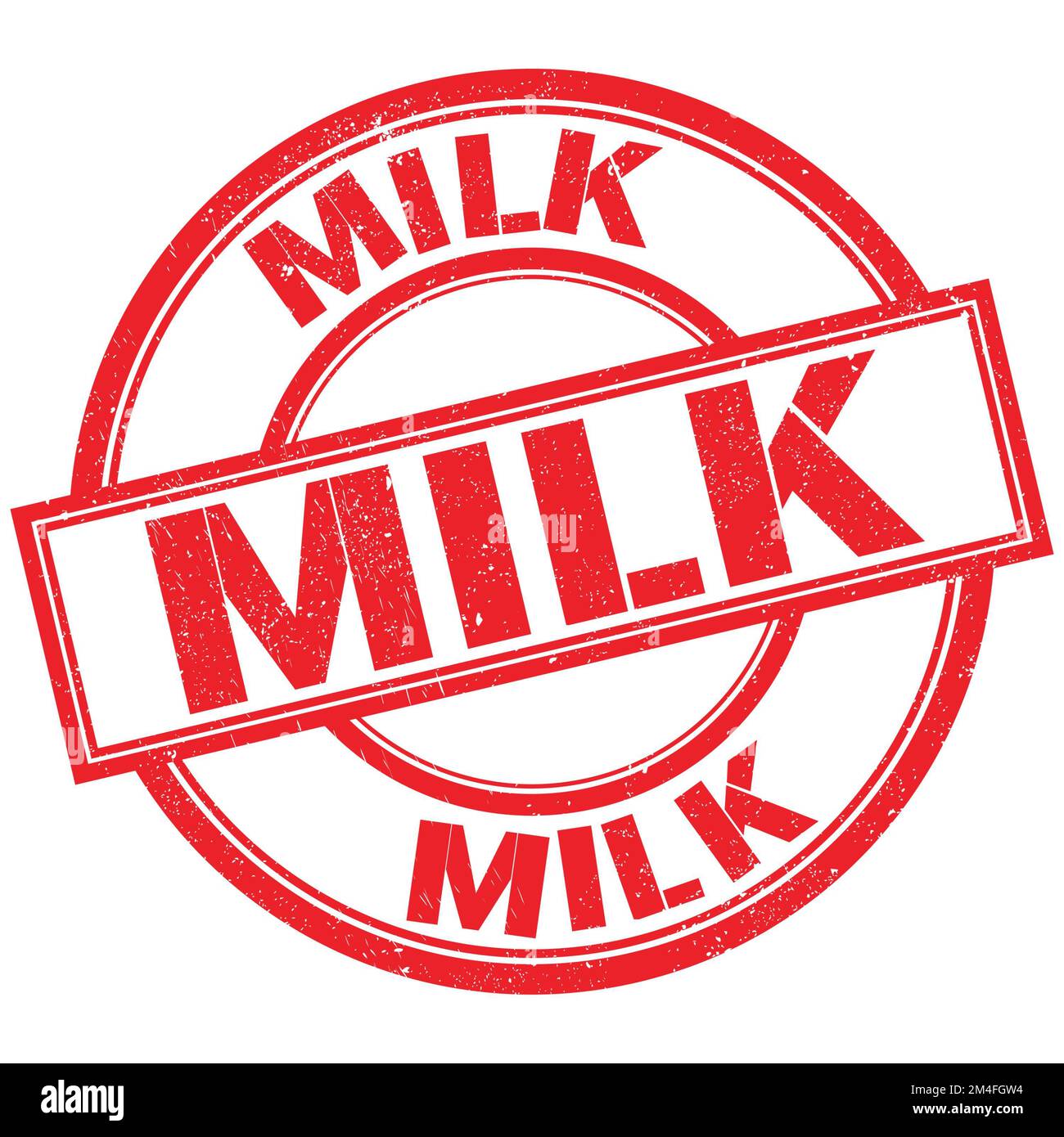MILK text written on red round stamp sign Stock Photo - Alamy