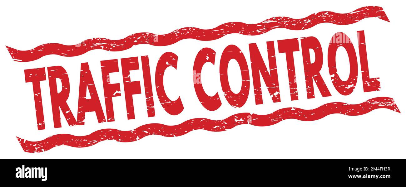 TRAFFIC CONTROL text written on red lines stamp sign Stock Photo - Alamy