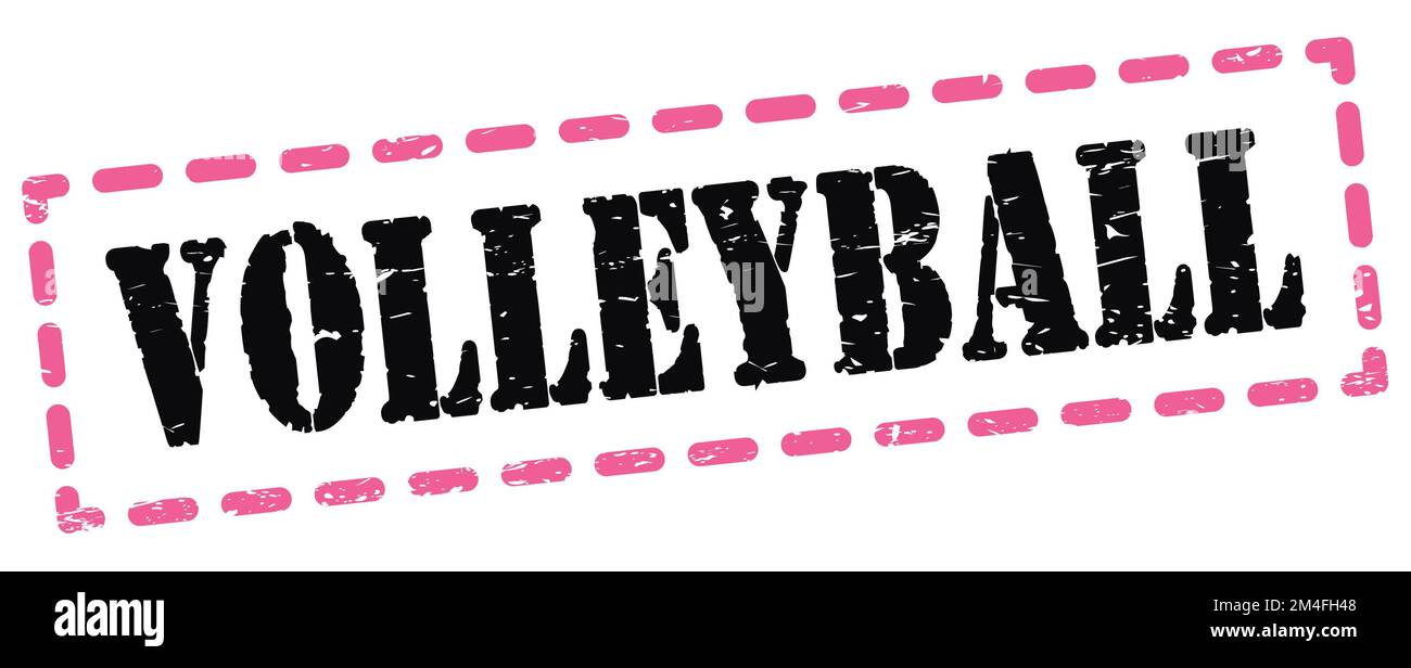 VOLLEYBALL text written on pink-black dash stamp sign Stock Photo - Alamy