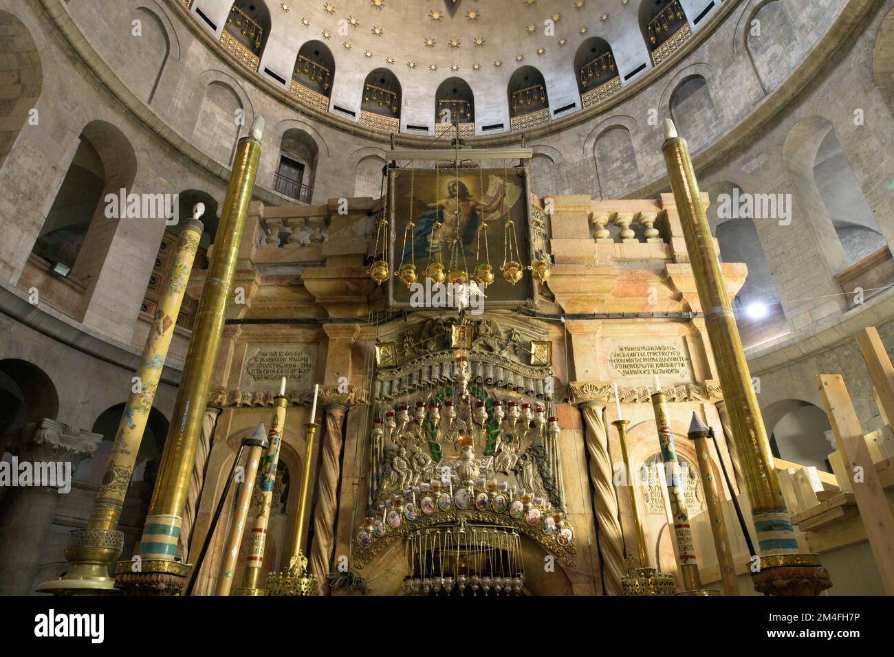 The Aedicule. Church of the Holy Sepulchre. Jerusalem, Israel Stock ...