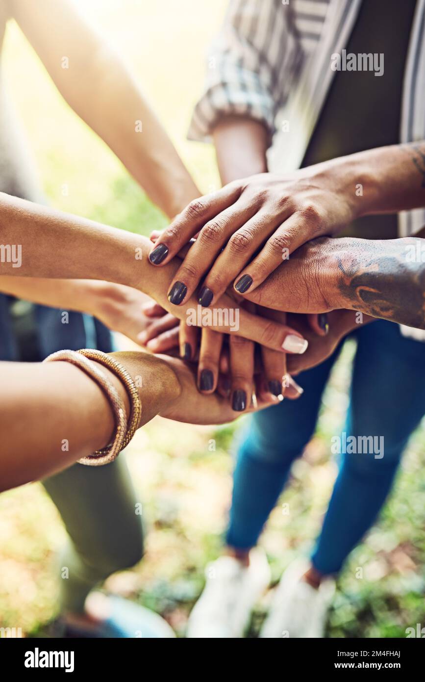 Lets make a promise to stick together no matter what. Closeup shot of ...