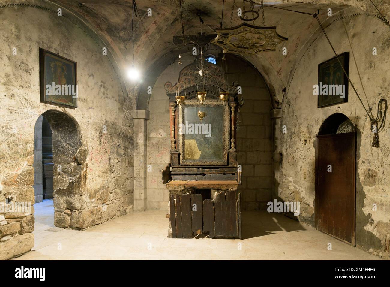 Altar in the Syriac chapel. Church of the Holy Sepulchre. Jerusalem ...