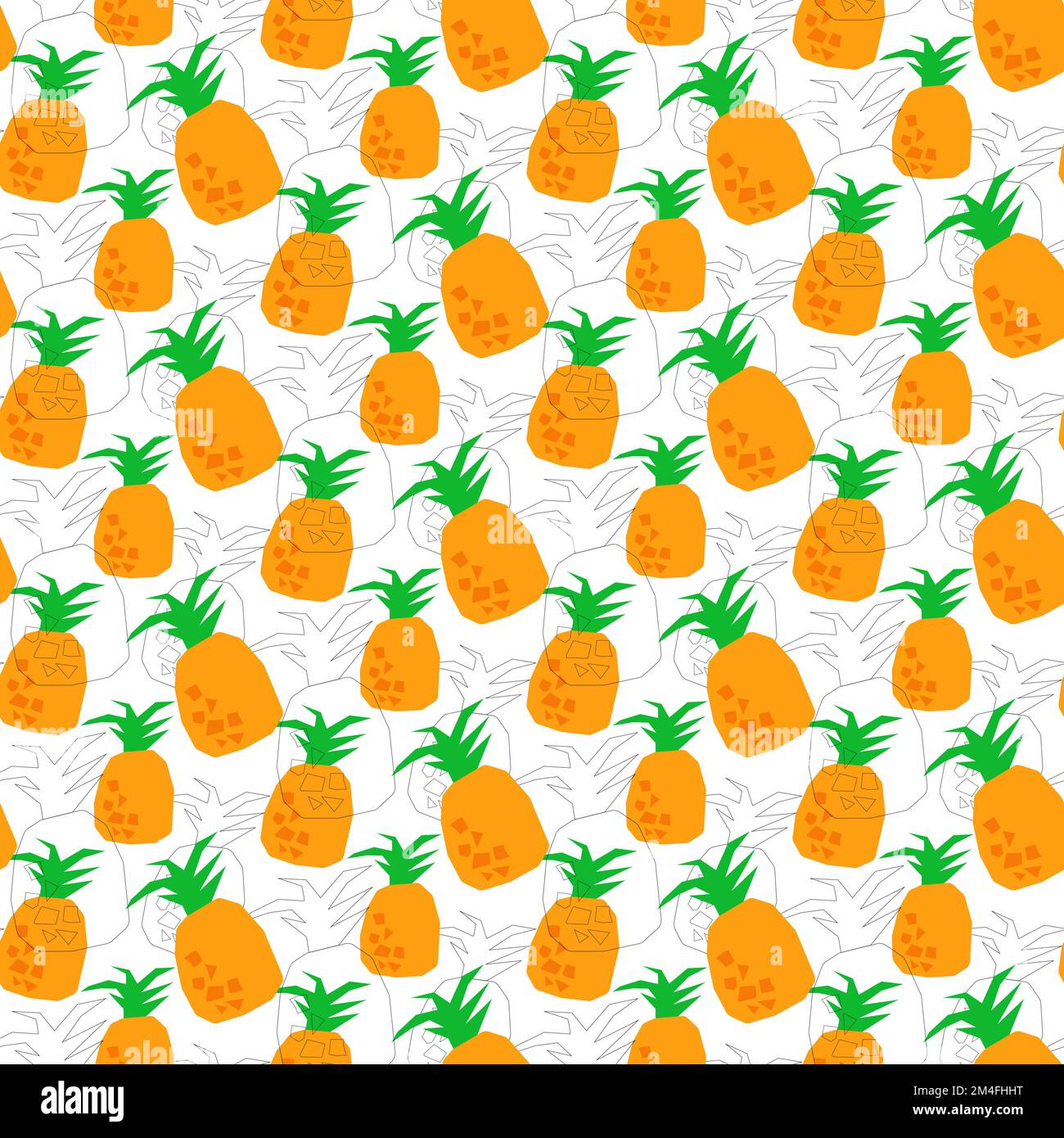 Abstract pineapple drawing for design. Vector illustration style Stock ...