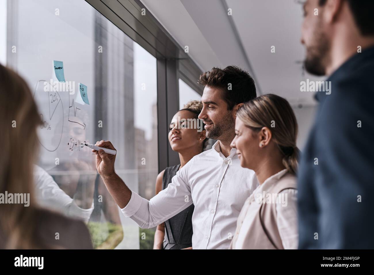 Lets jot down what we know so far. a group of businesspeople ...
