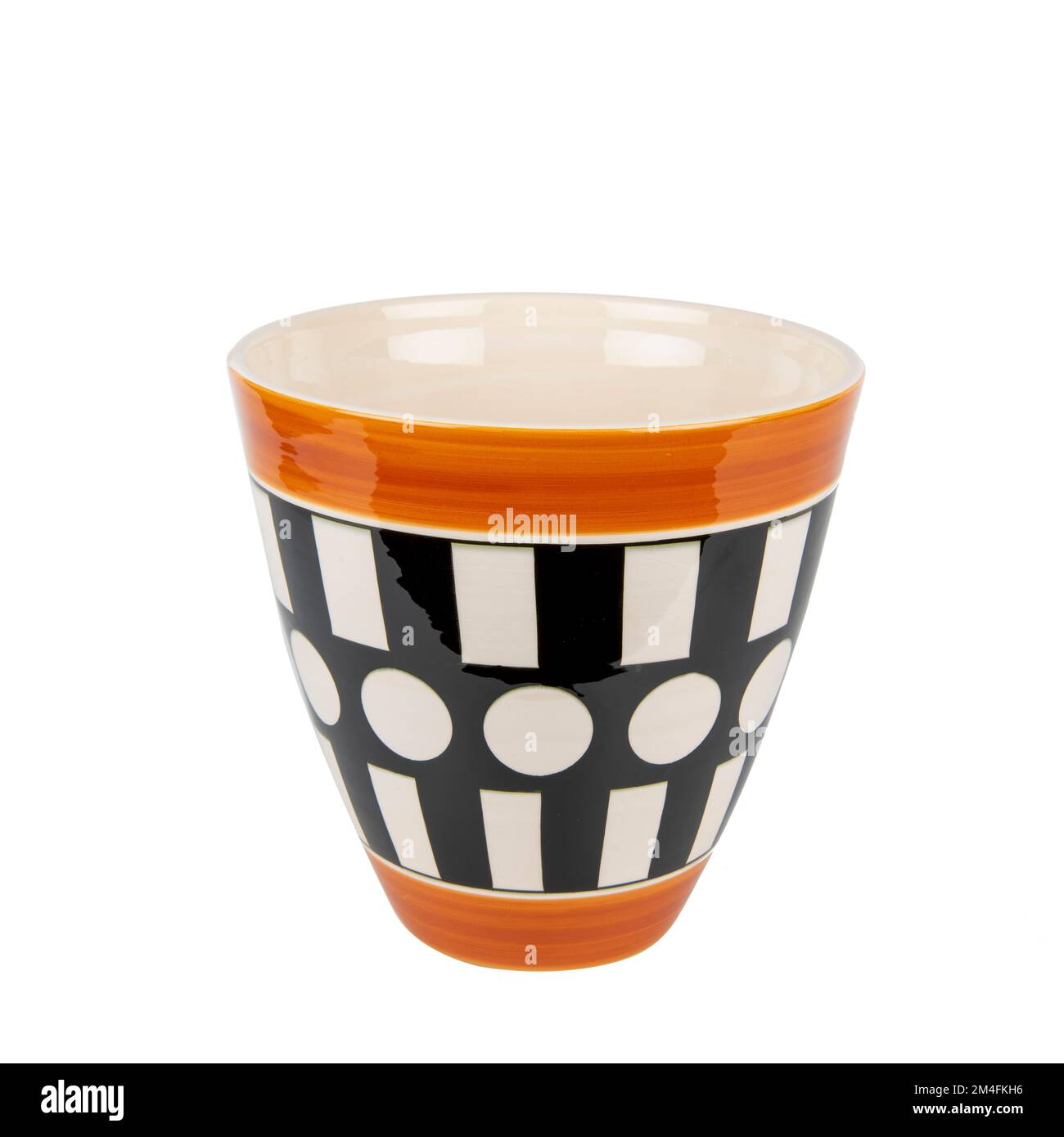 trendy design decorative ceramic vase isolated on white background ...