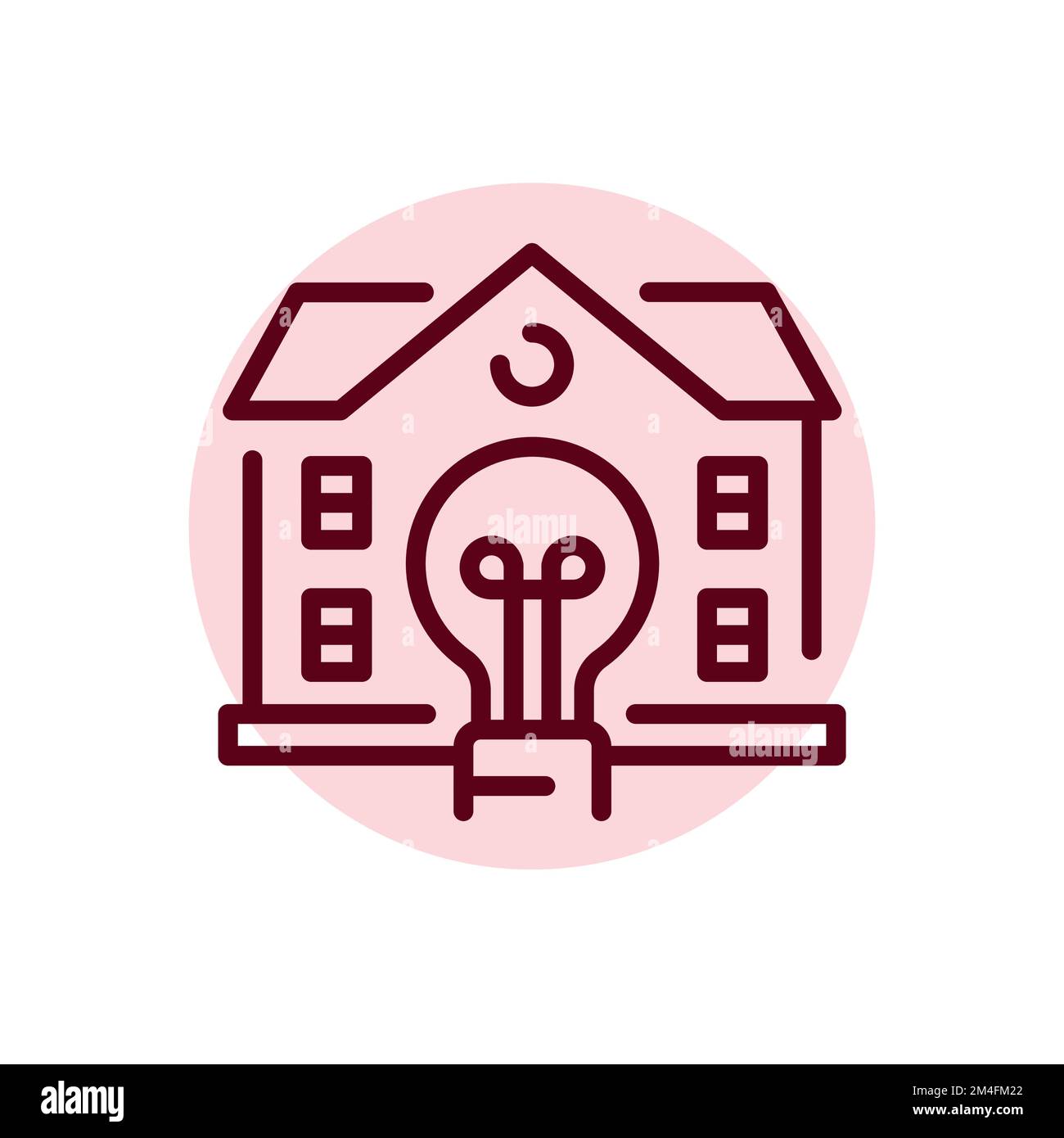 Alternative school olor line icon. Children learning. Pictogram for web ...