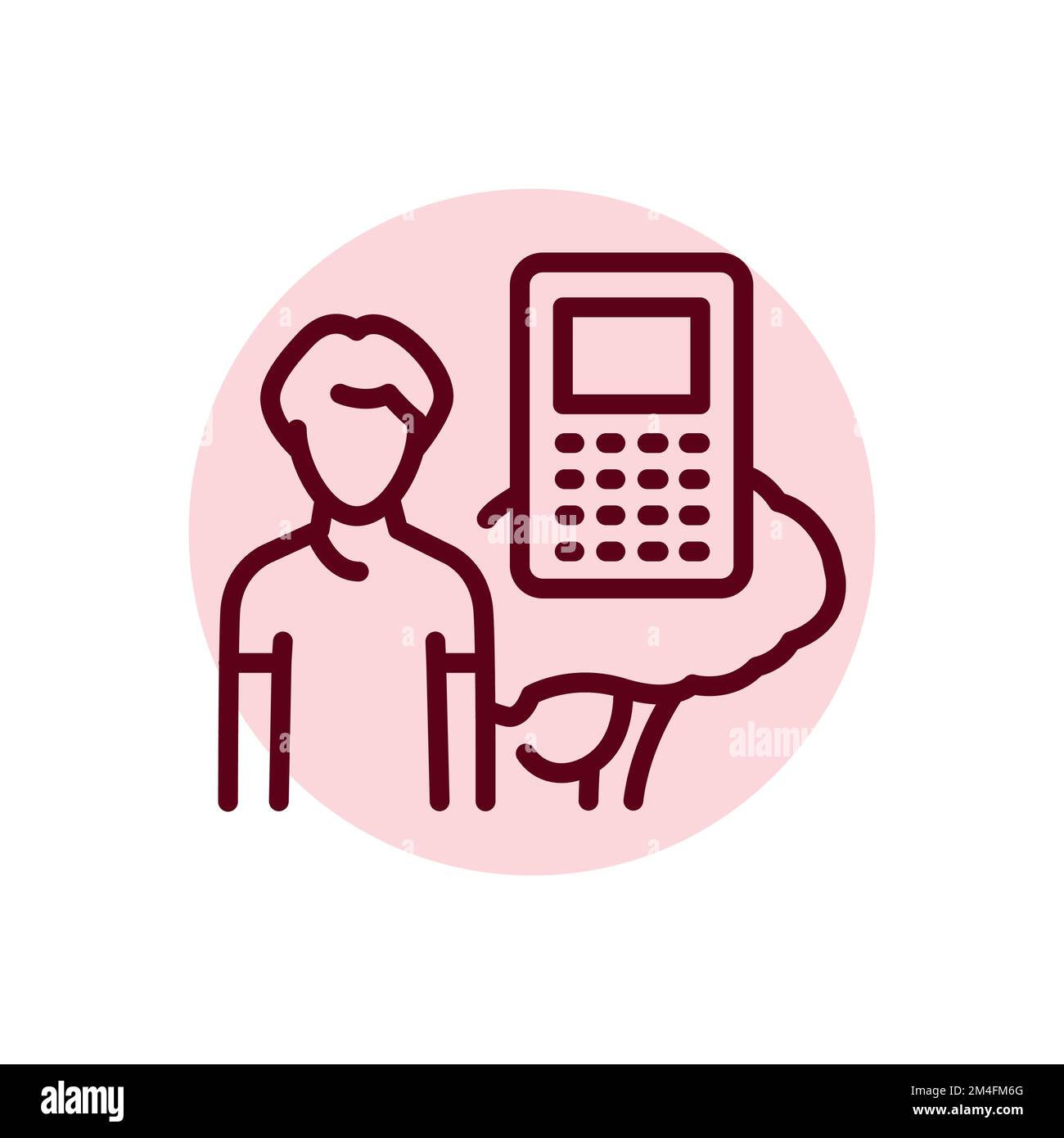 Mental arithmetic for kids olor line icon. Children learning. Pictogram ...