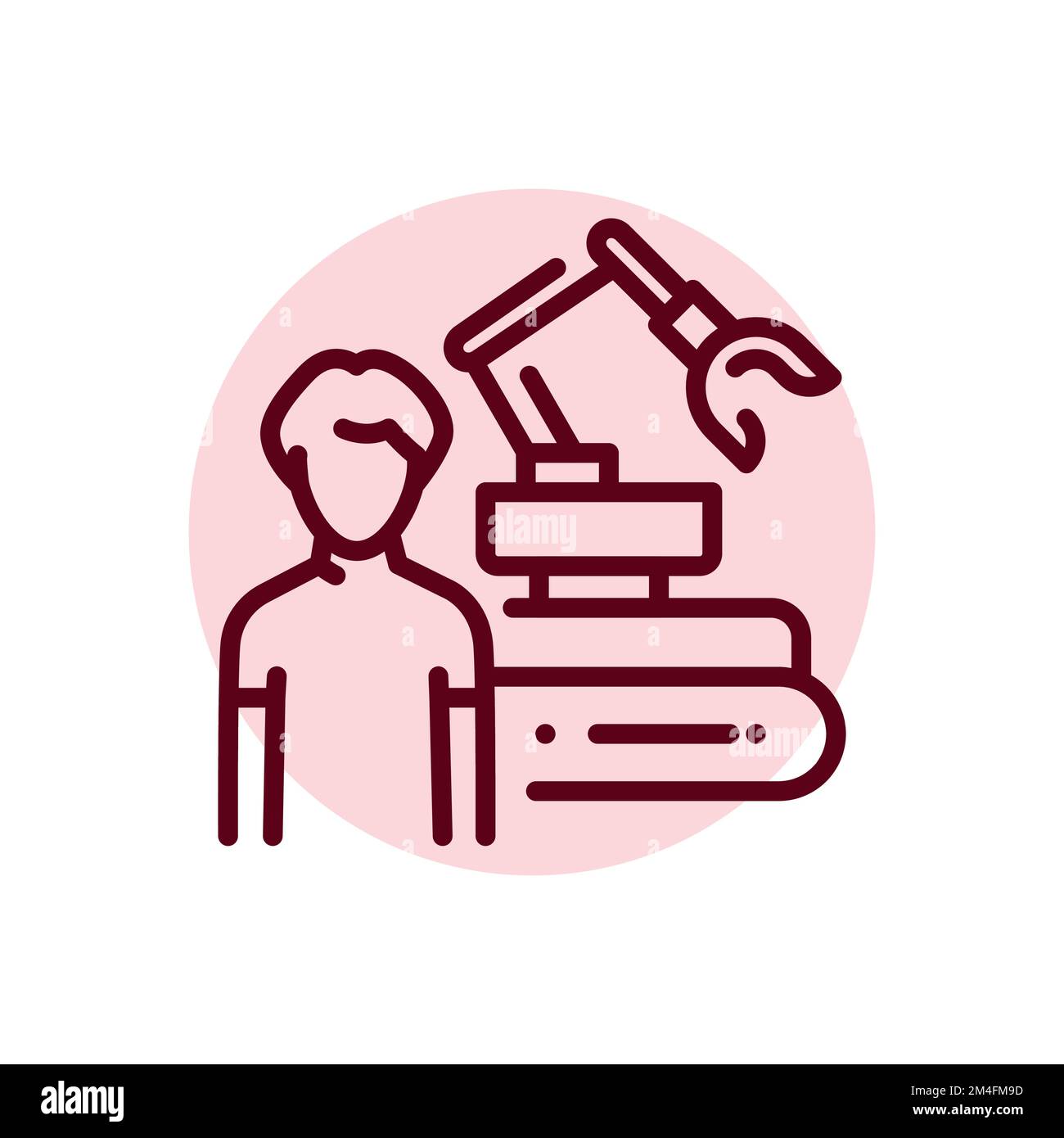 Robotics courses for children olor line icon. Children learning ...