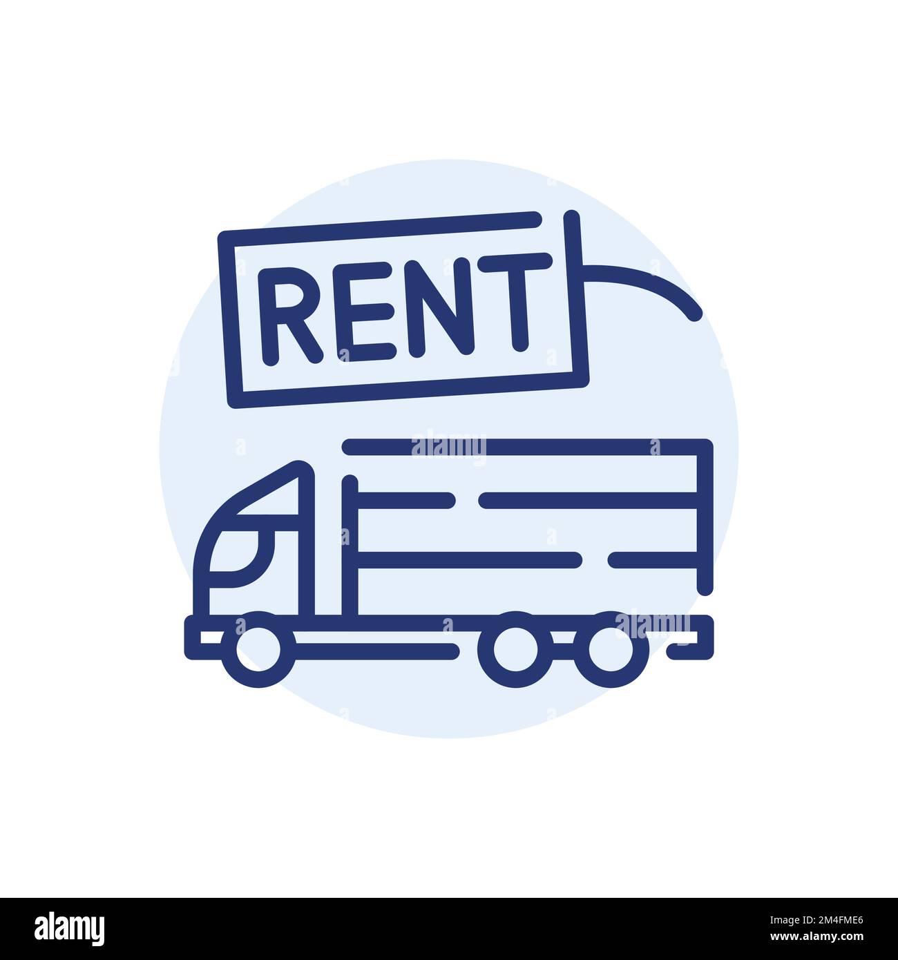 Truck rental black line icon. Freight transport. 24 hour rent service ...