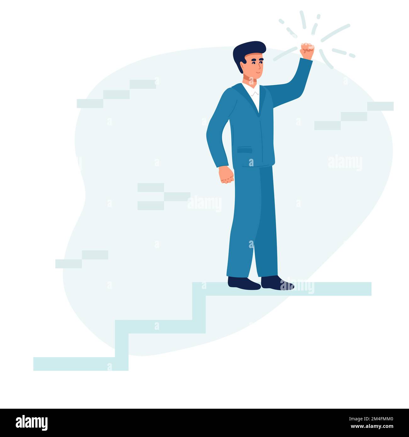 Hope to success in business, accomplishment or reaching business goal ...