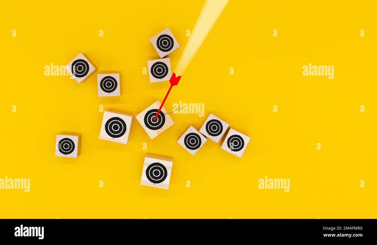 The concept of hitting a target with an arrow Stock Photo - Alamy