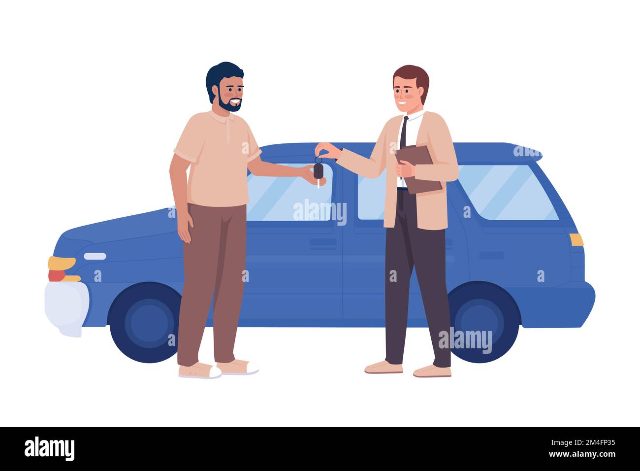 Man buying car 2D vector isolated illustration Stock Vector Image & Art - Alamy