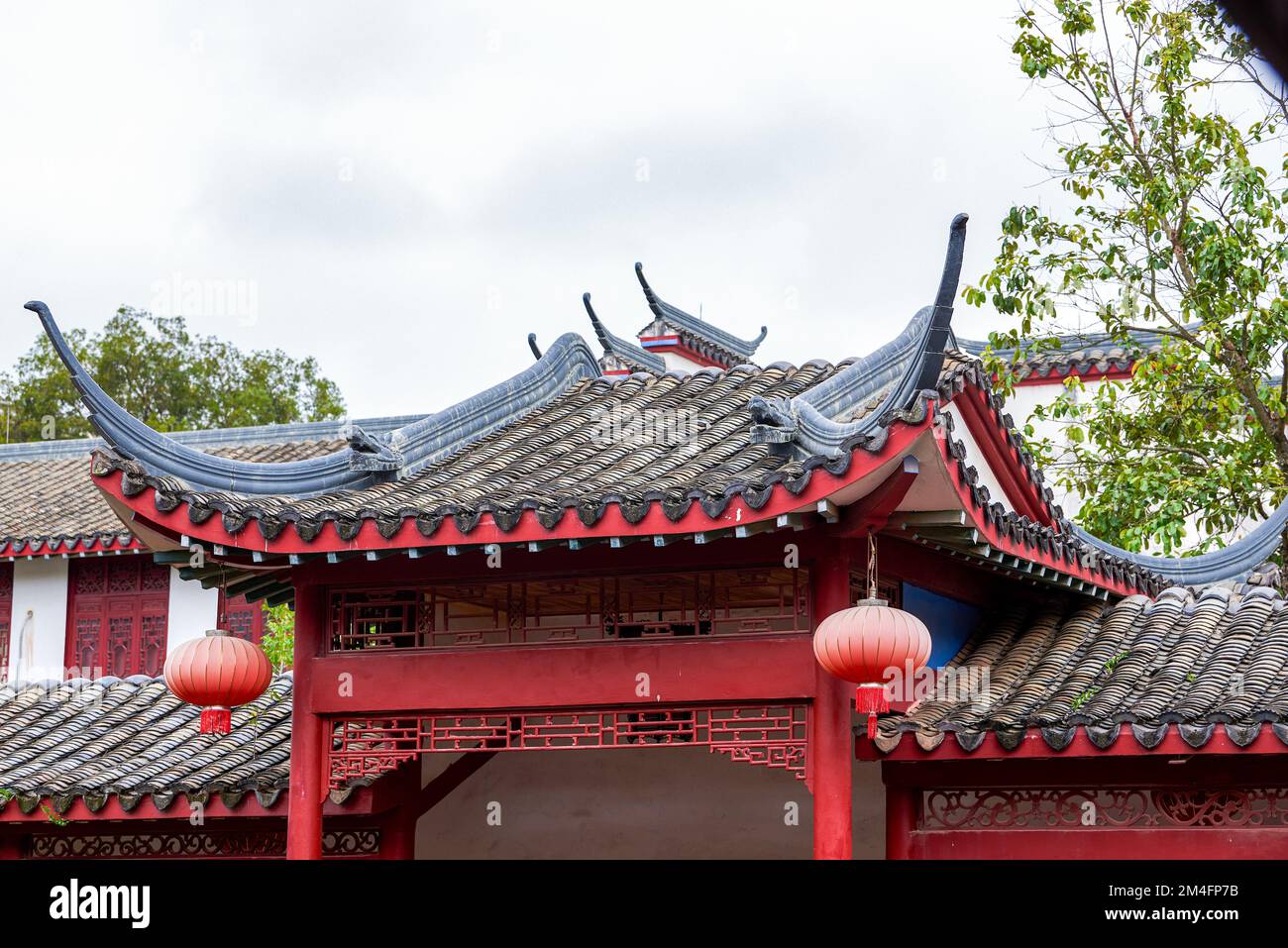 Ancient wooden structure buildings in traditional Chinese gardens Stock ...