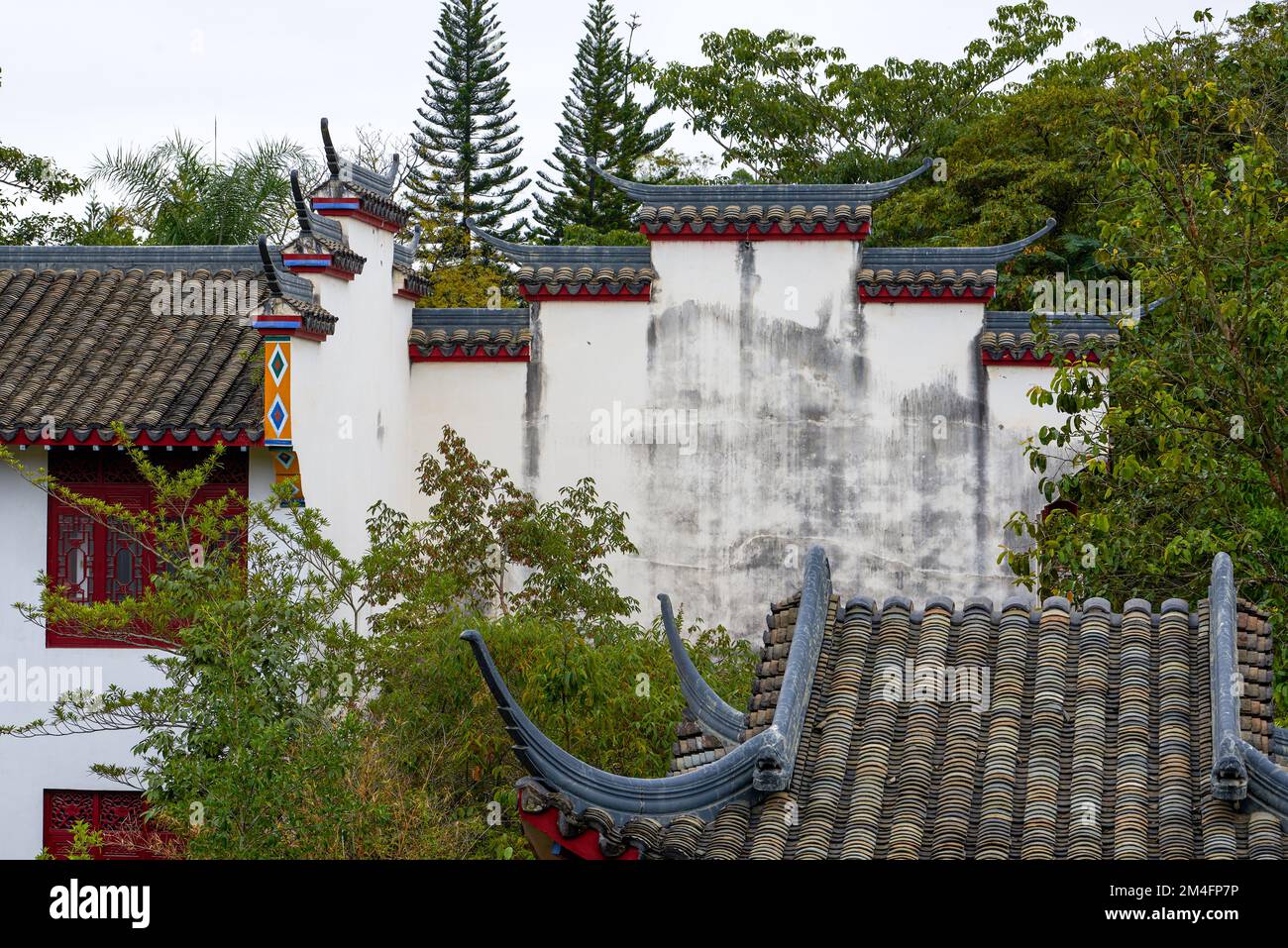 Ancient wooden structure buildings in traditional Chinese gardens Stock ...