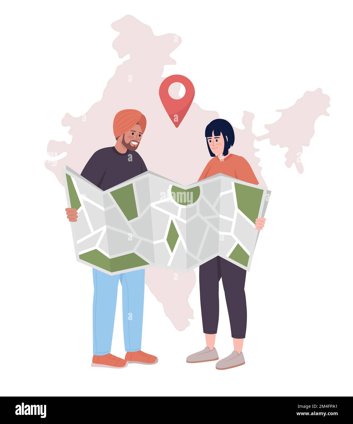 Travel locally together with partner 2D vector isolated illustration Stock Vector Image & Art ...