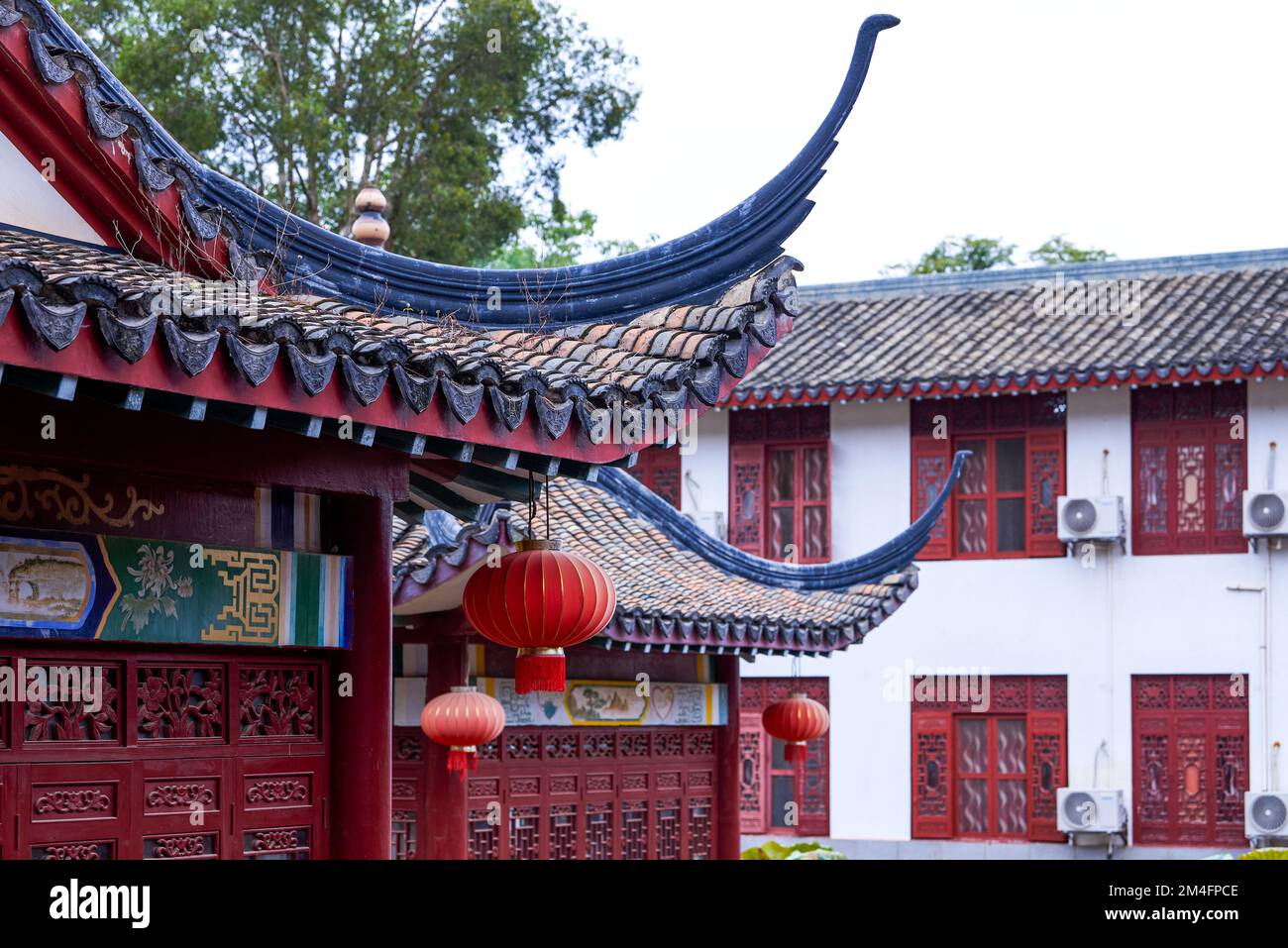Ancient wooden structure buildings in traditional Chinese gardens Stock ...