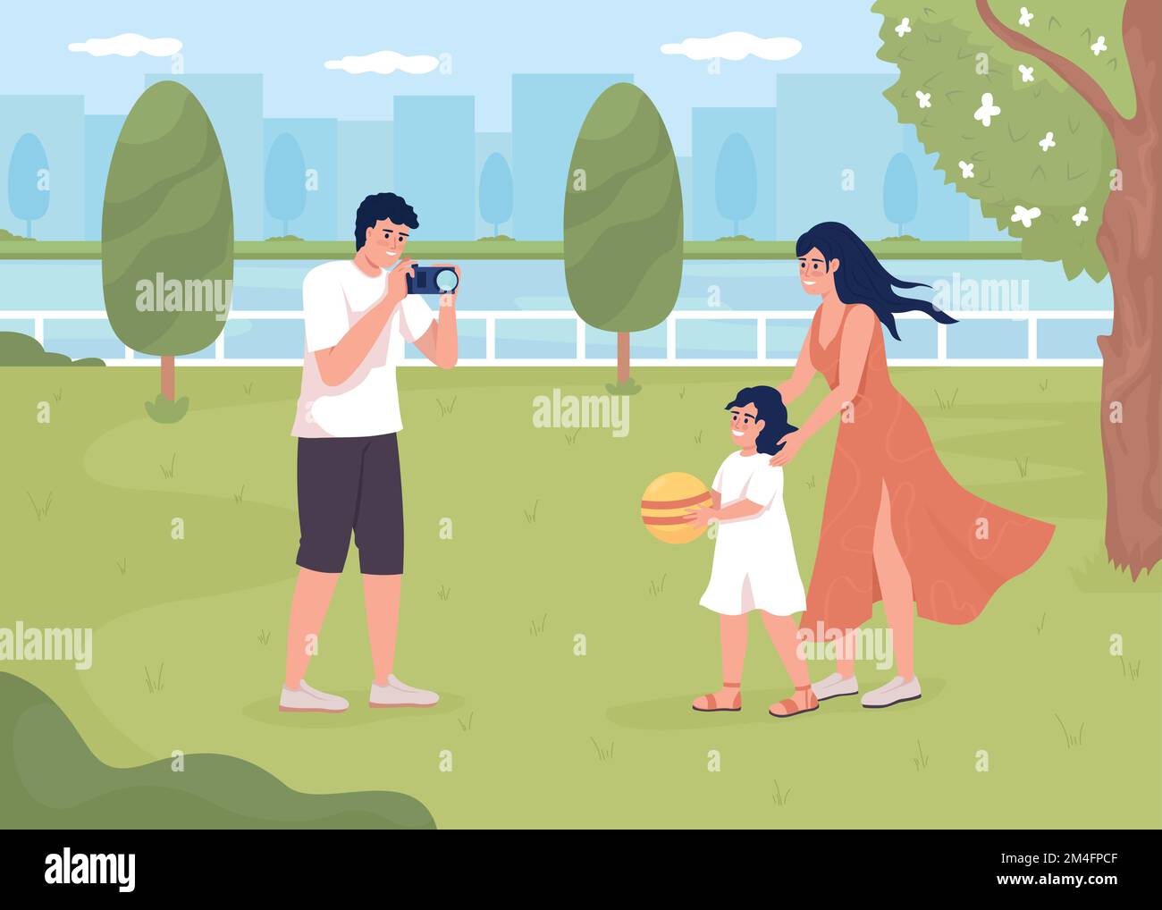 Woman taking photo view Stock Vector Images - Alamy