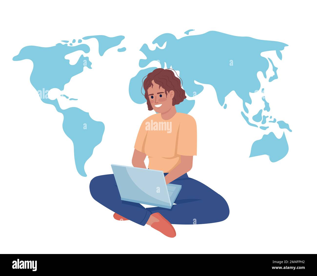 Location independence flat concept vector illustration Stock Vector ...