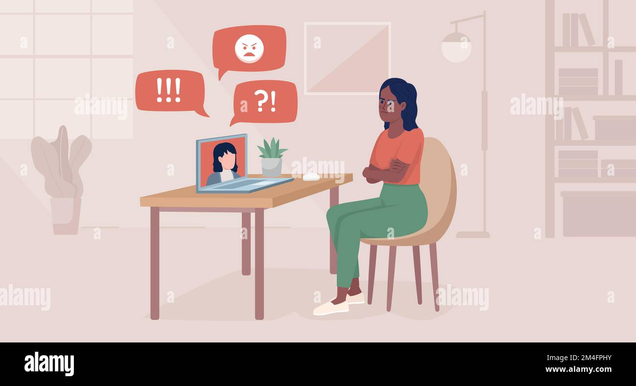 Negative feedback flat color vector illustration Stock Vector Image ...