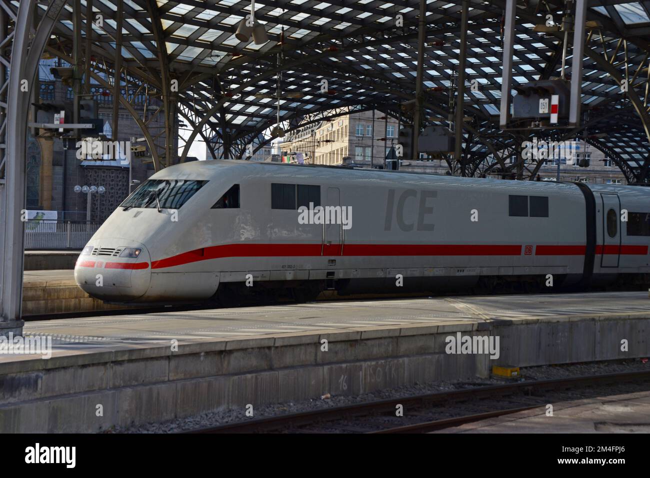 German Deutsche Bahn Inter City ICE trains at Cologne HBF Central ...