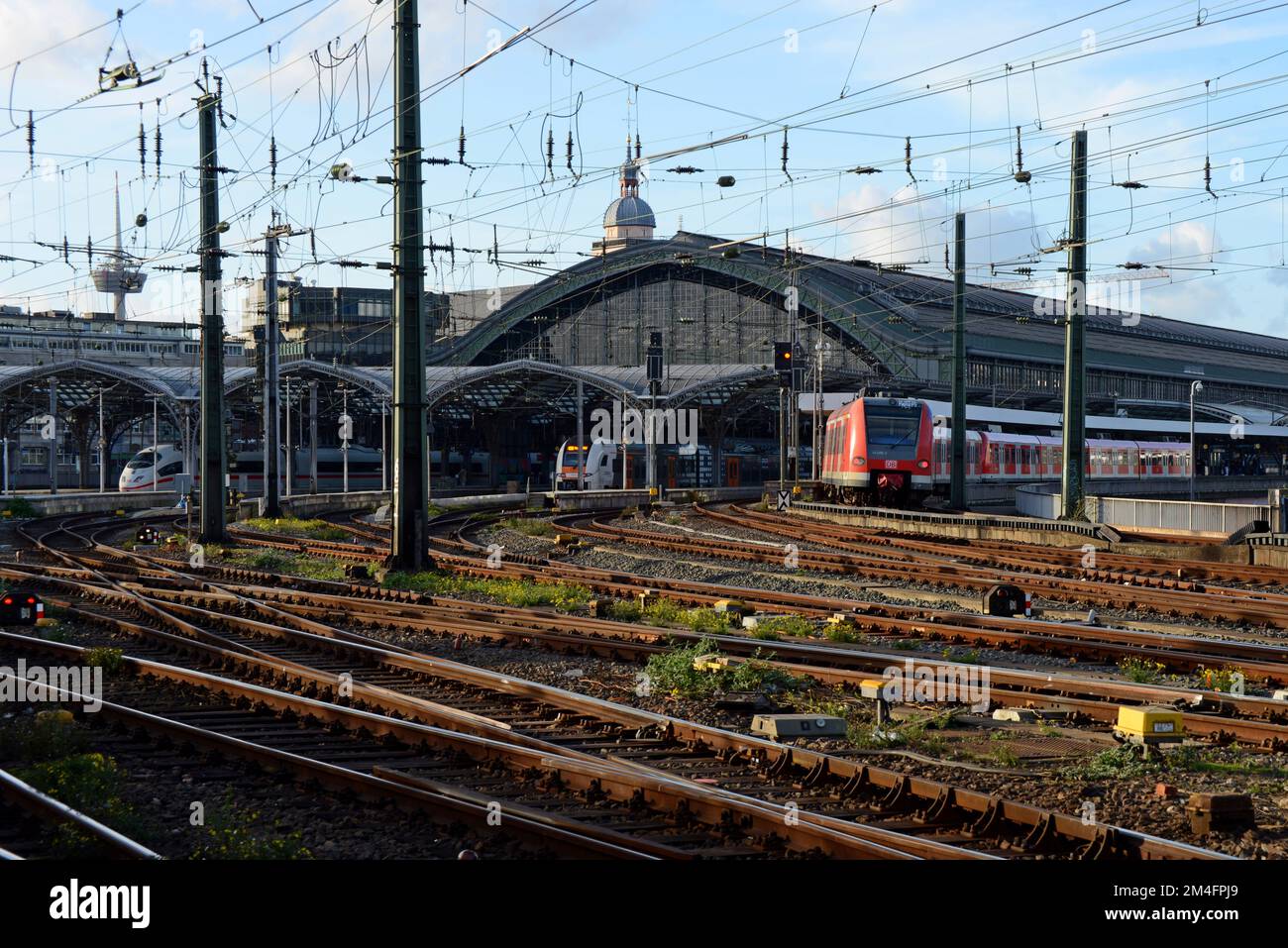 Suburban and Inter city trains at Cologne HBF Central Station, Germany ...