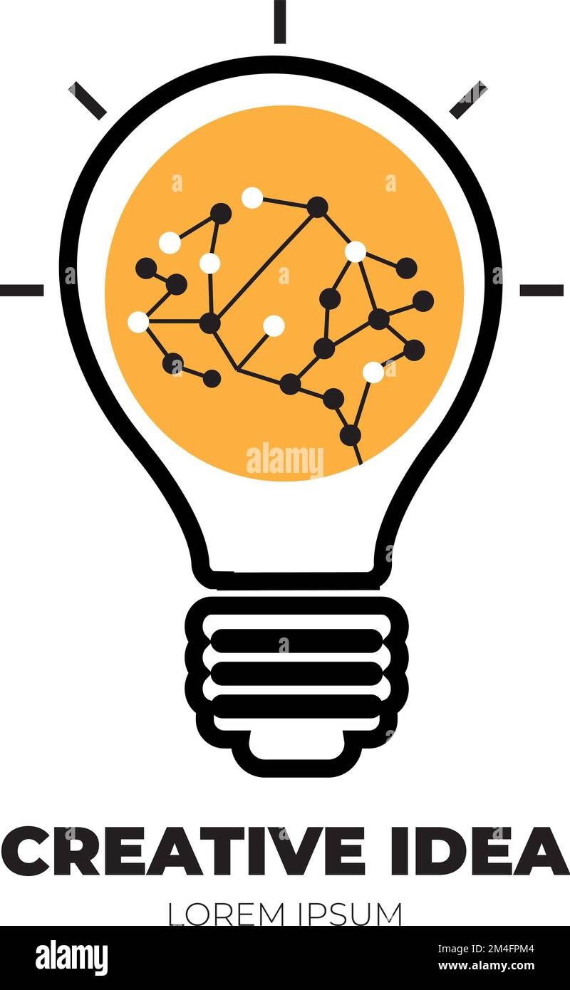 An editable vector lightbulb logo - the concept of innovation and ...
