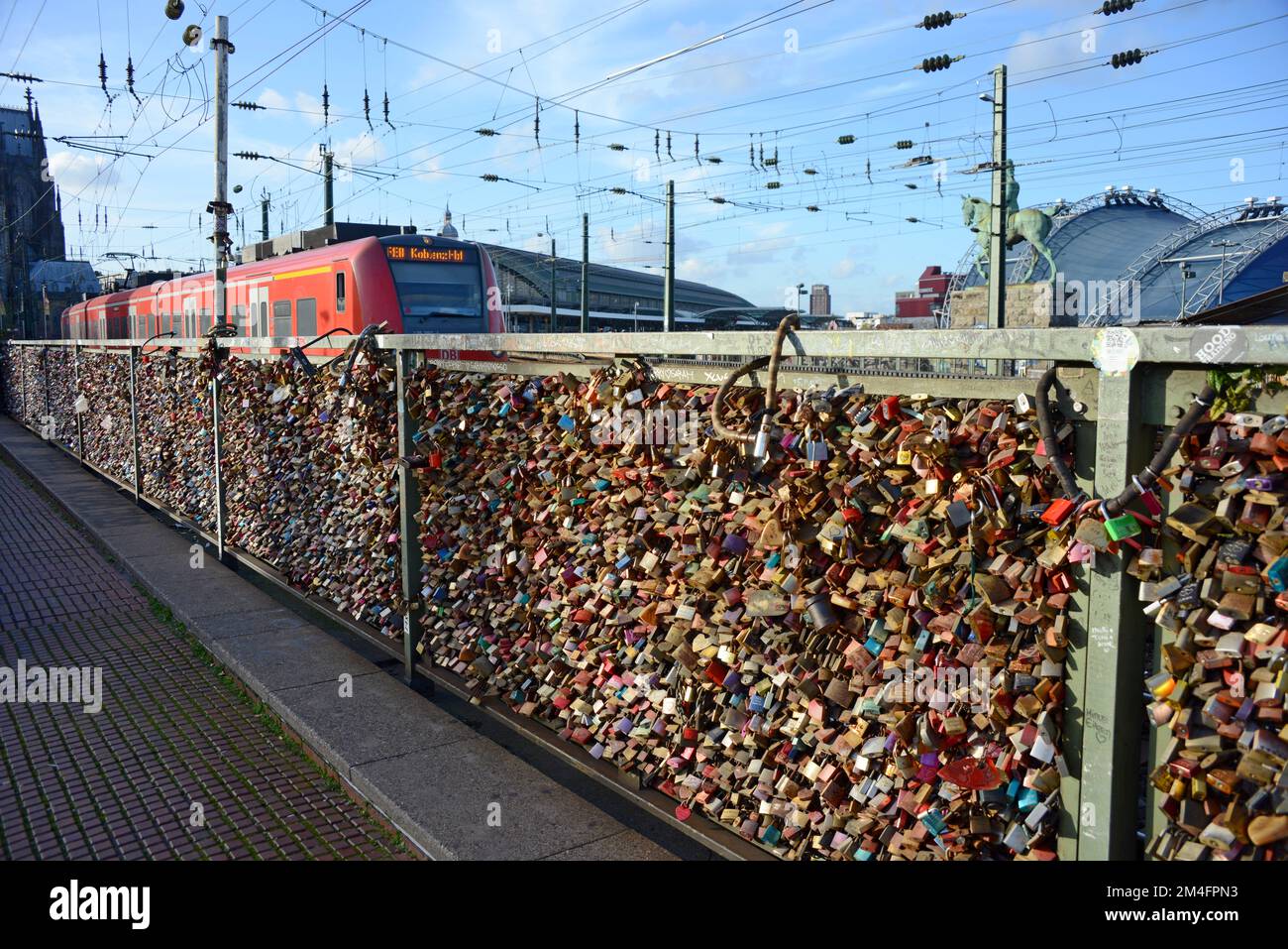 "Love Locks", padlocks fixed by couples to Hohenzollern Bridge, who ...