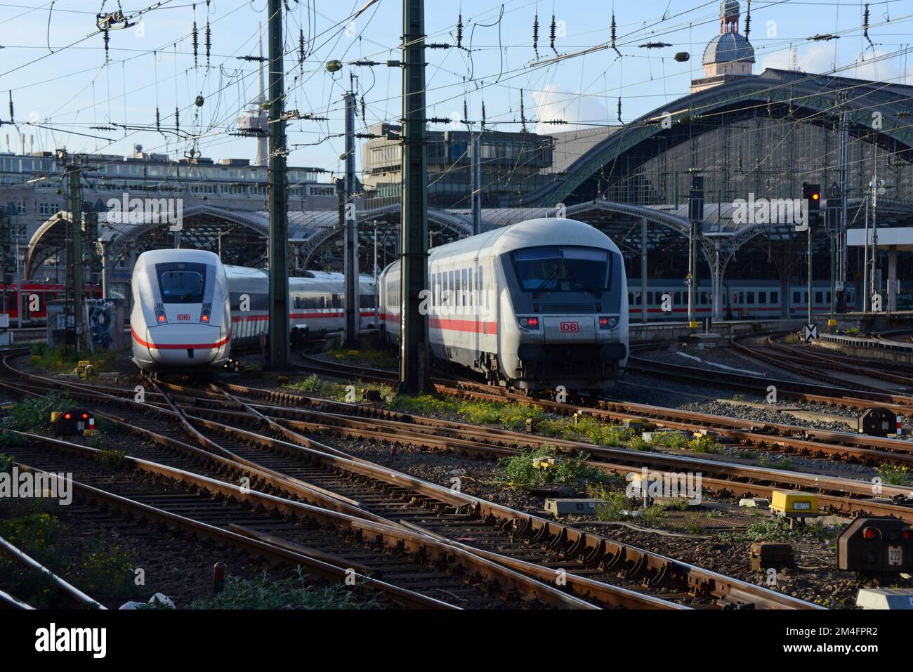 German Deutsche Bahn Inter City ICE trains at Cologne HBF Central ...
