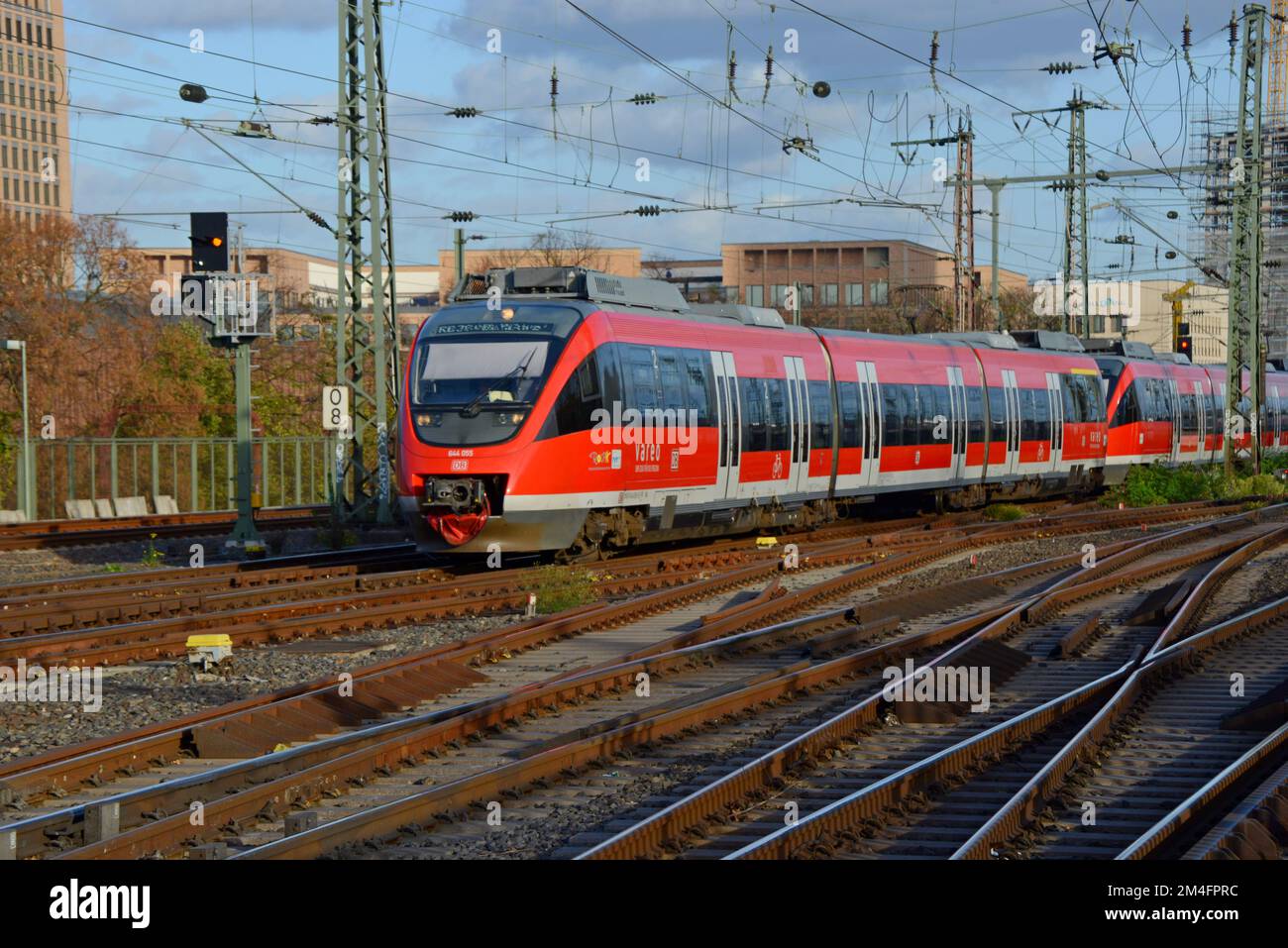 A Deutsche Bahn regional train arriving at Cologne HBF Central Station ...