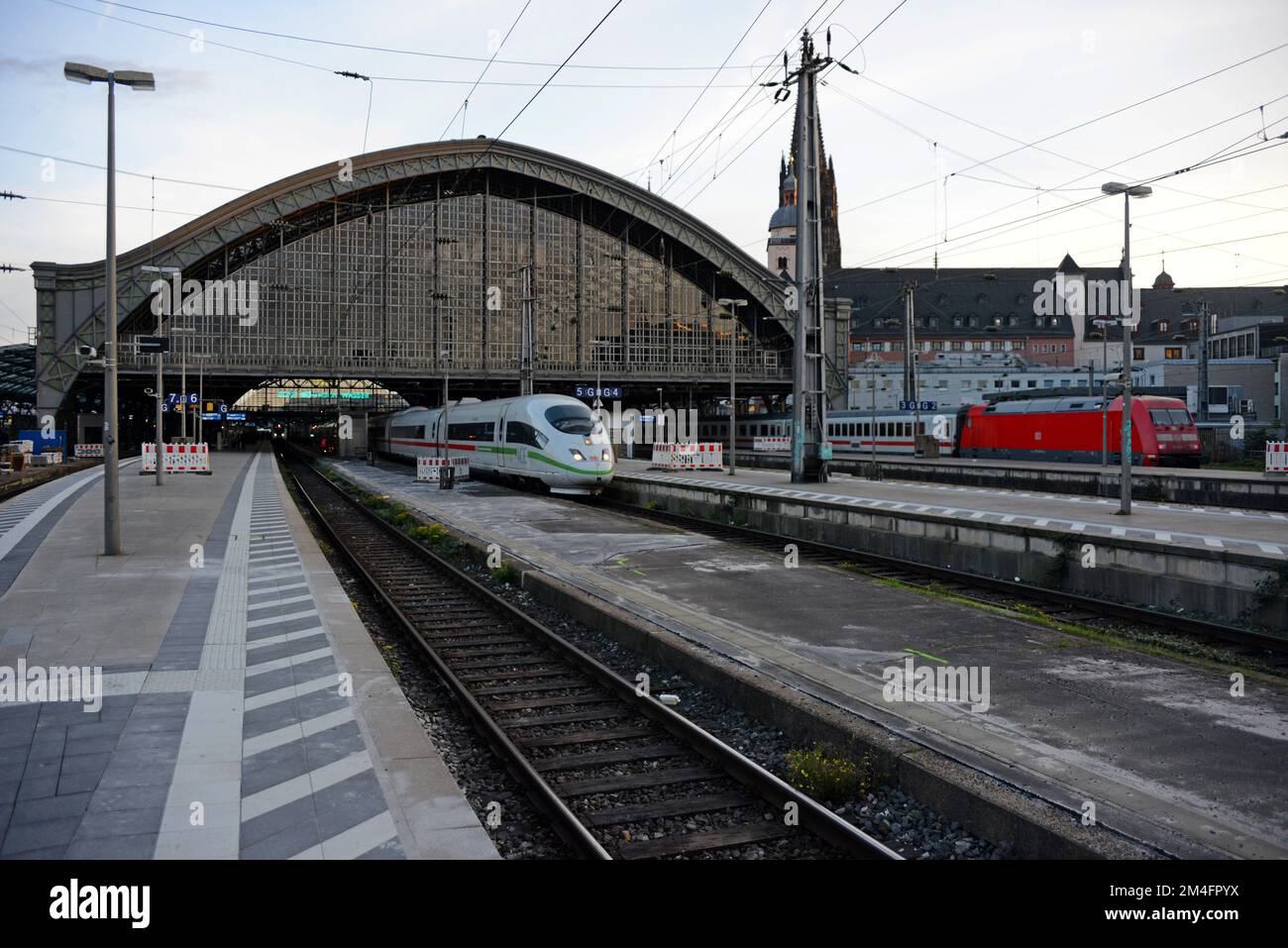 German Deutsche Bahn Inter City ICE trains at Cologne HBF Ceentral ...
