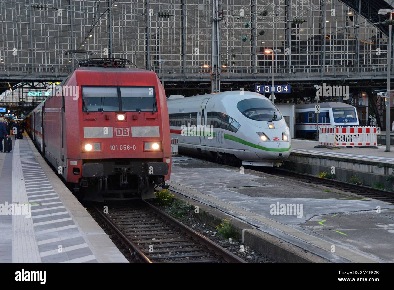 German Deutsche Bahn Inter City ICE trains at Cologne HBF Ceentral ...