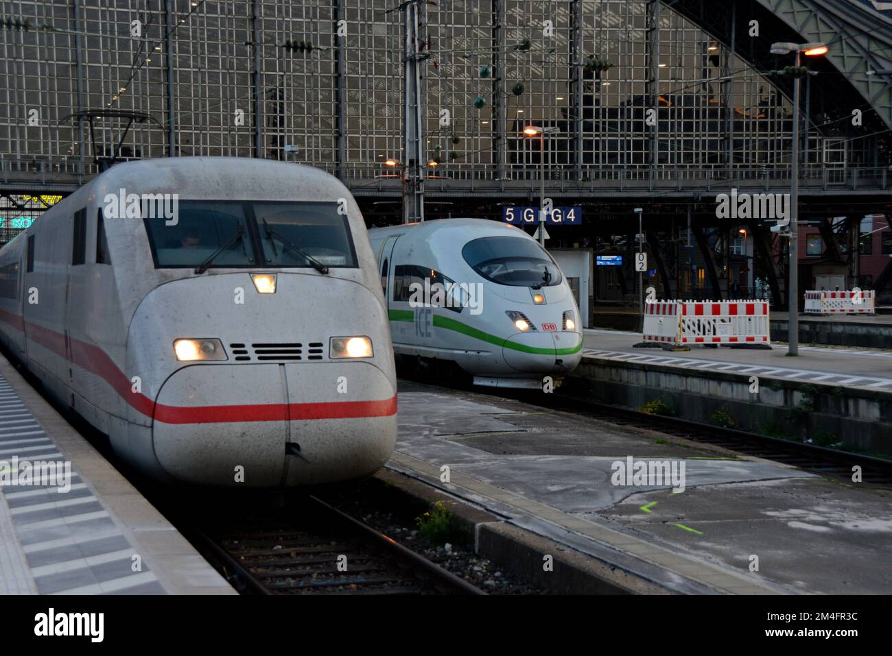German Deutsche Bahn Inter City ICE trains at Cologne HBF Ceentral ...