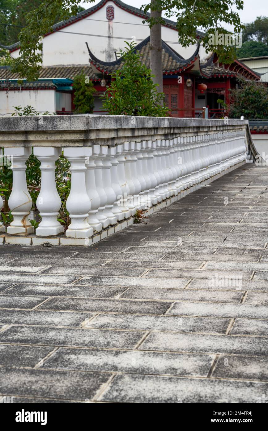 Western-style building with white pillars and railings Stock Photo - Alamy