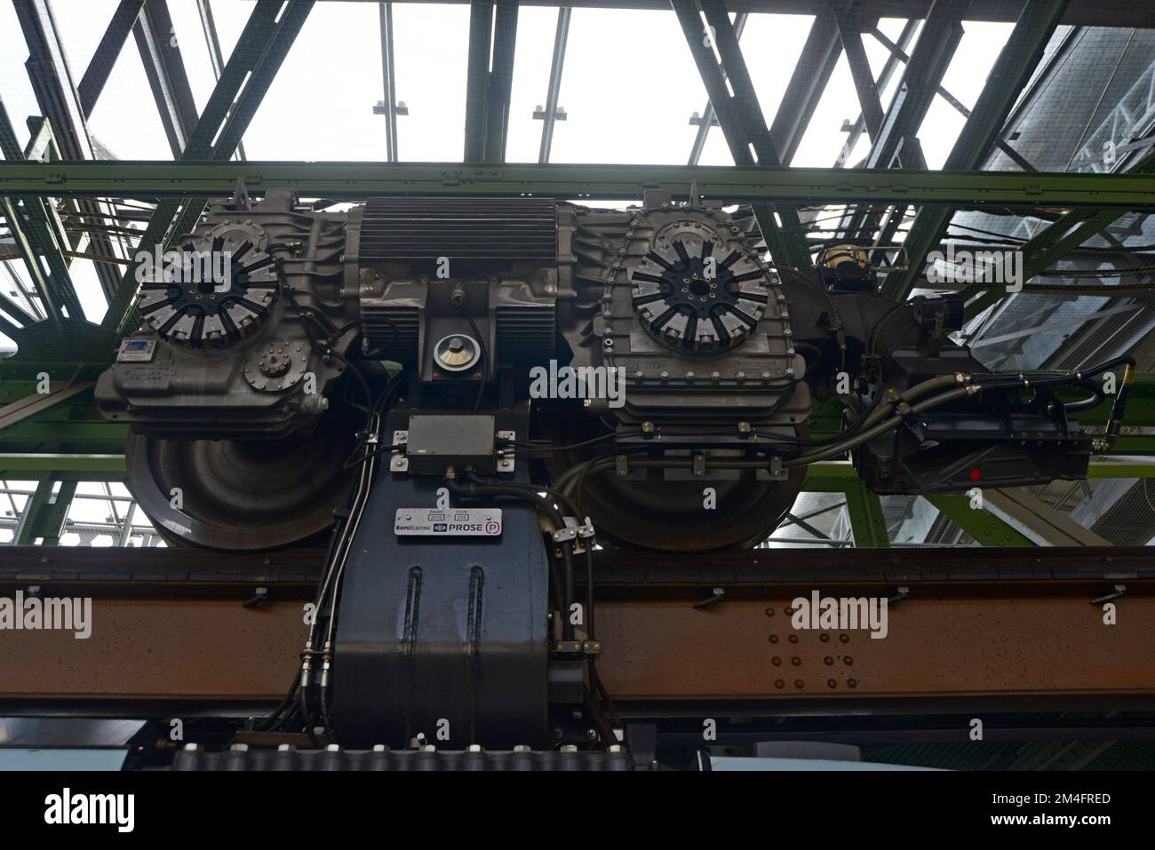 Train drive motors for the unusual hanging monorail train knwn as the ...