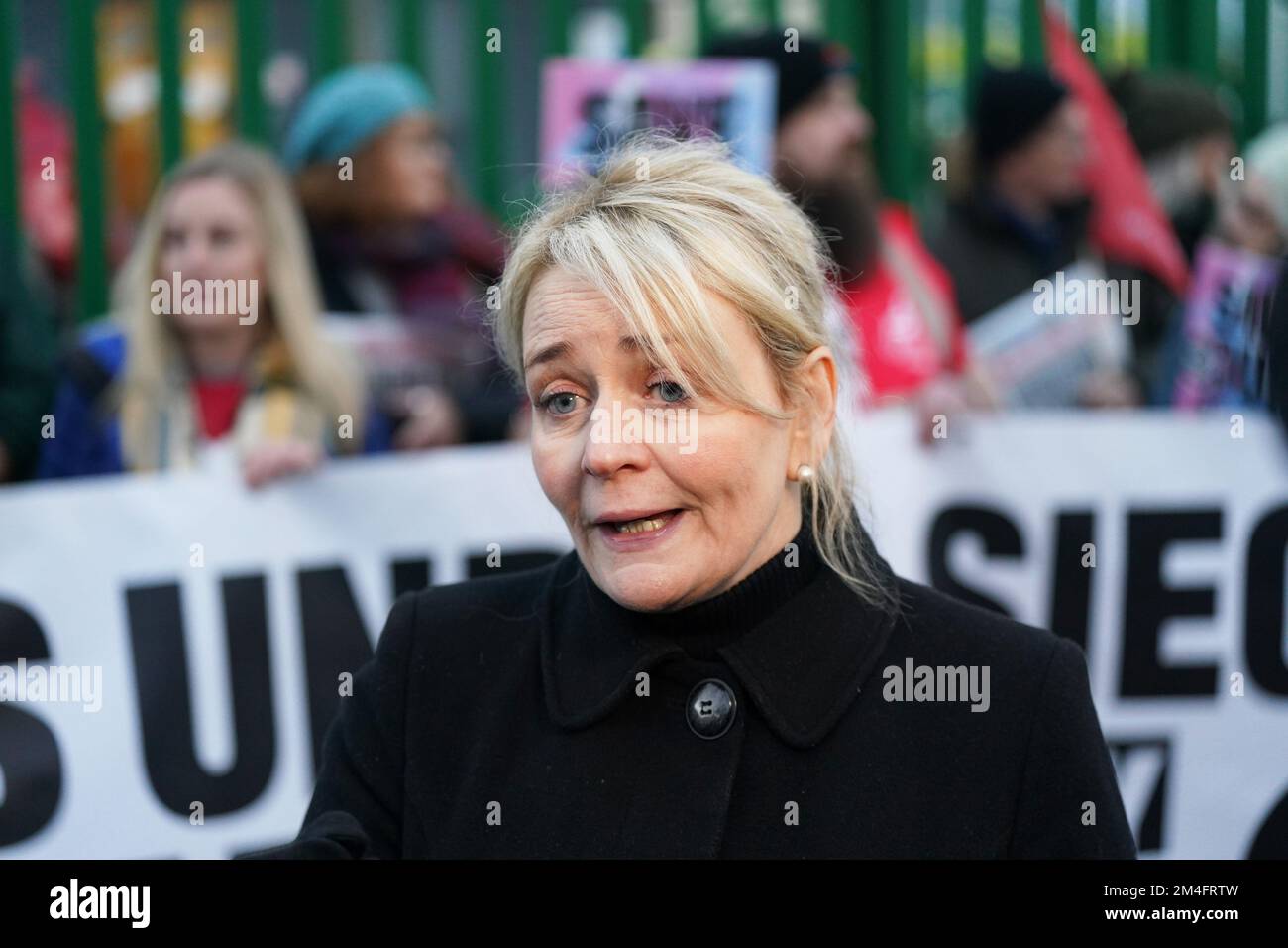 Unite union general secretary Sharon Graham, joins ambulance workers on ...