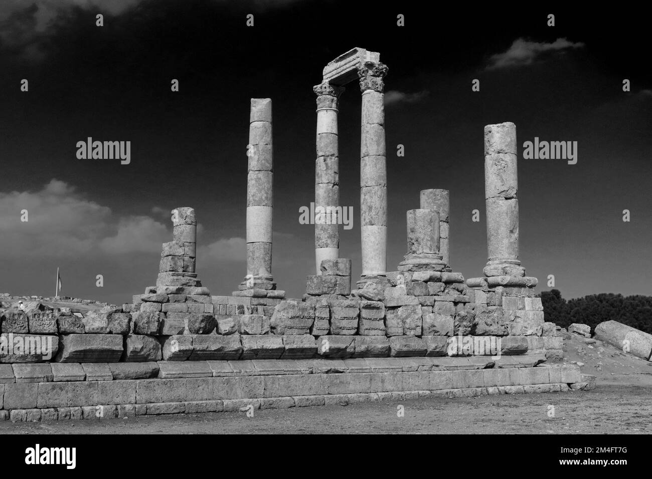 The Roman Temple of Hercules in the Citadel, Amman city, Jordan, Middle ...