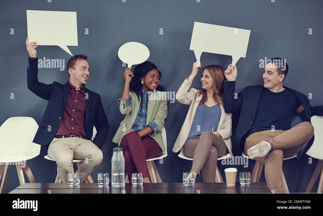 Ideas on what to say in the interview. a group of businesspeople ...