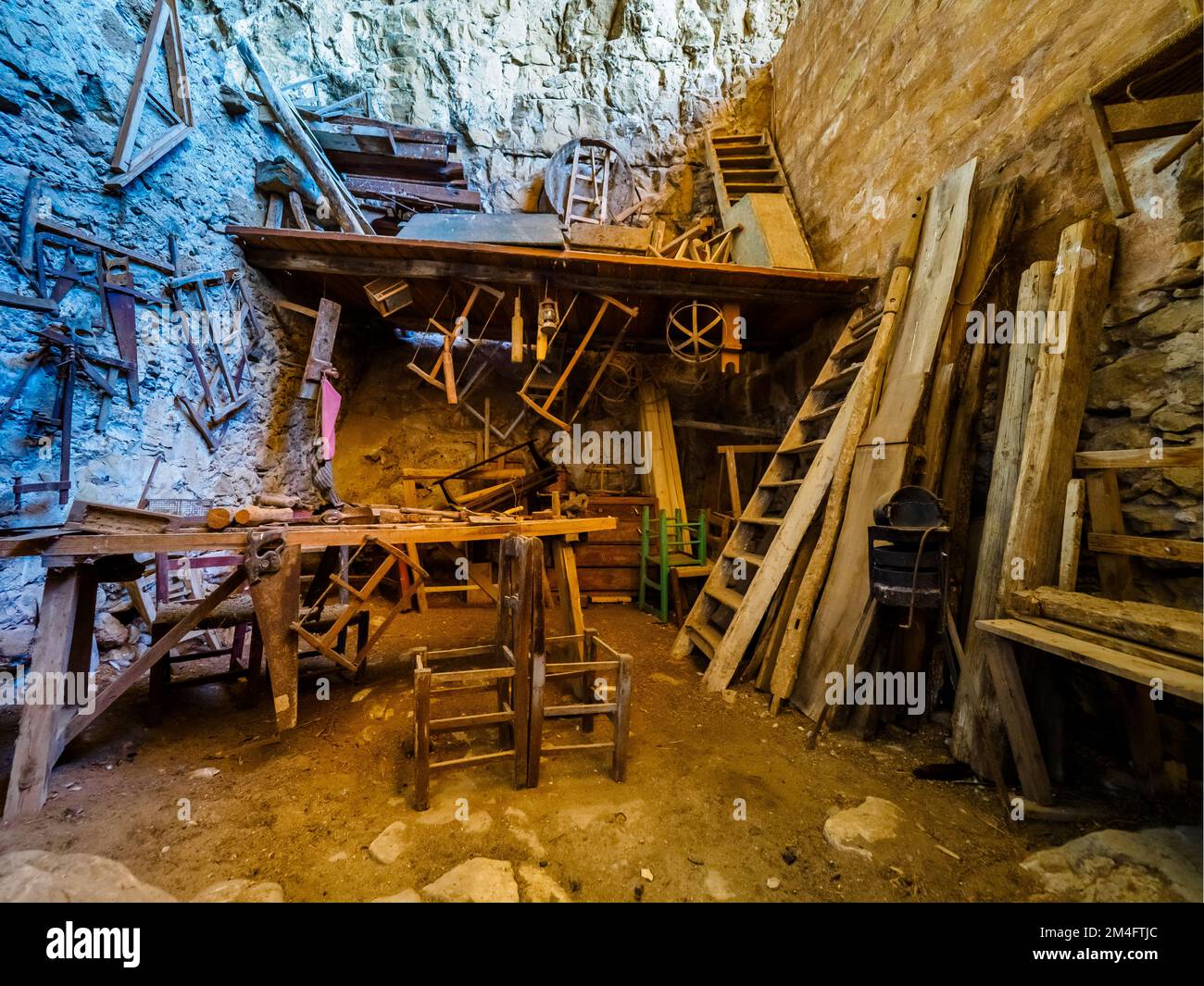 Carpentry - Open-air museum at the Scurati Caves or “Grotta Mangiapane ...