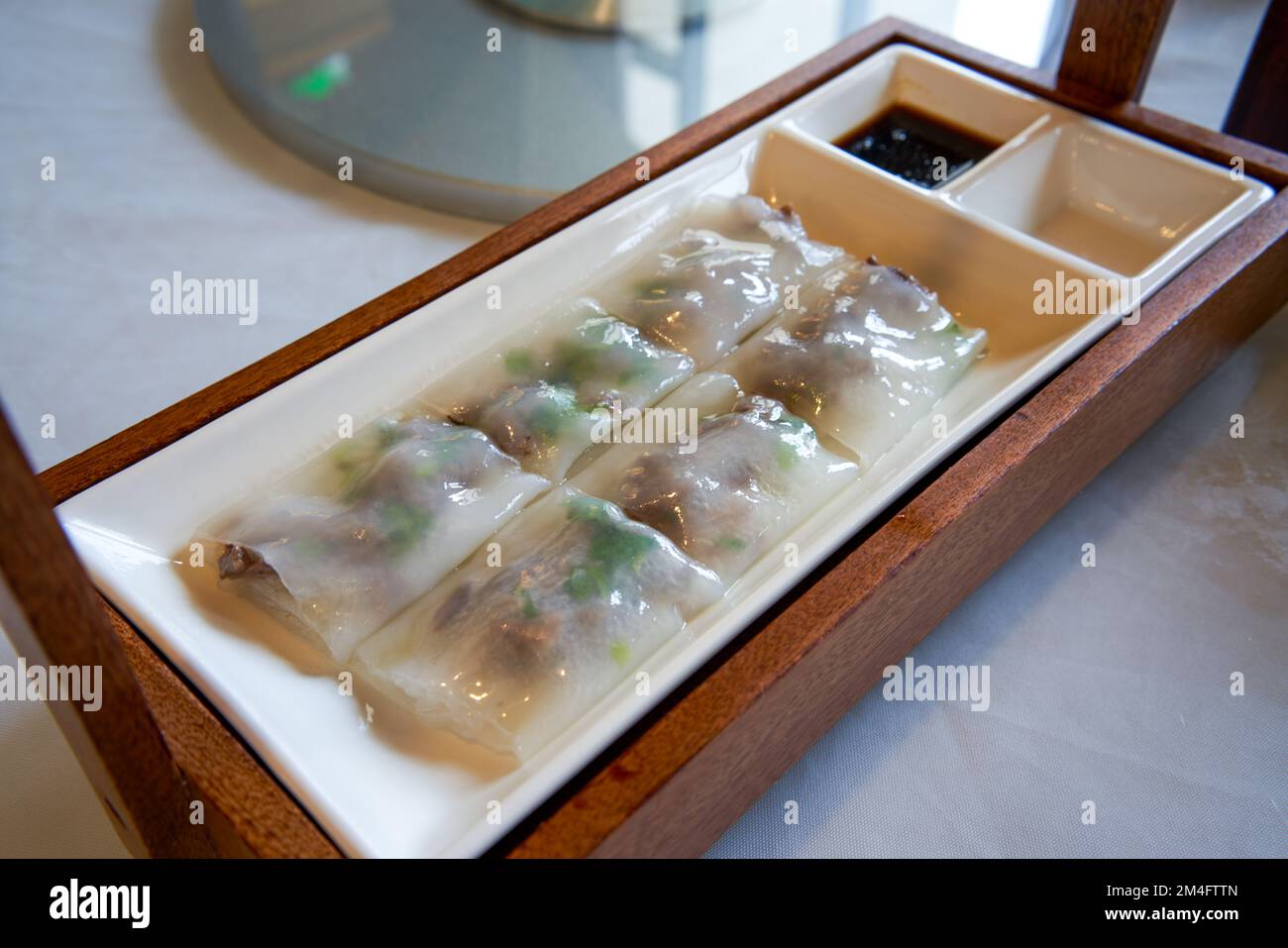 A classic and delicious Cantonese morning tea, steamed beef rice rolls ...