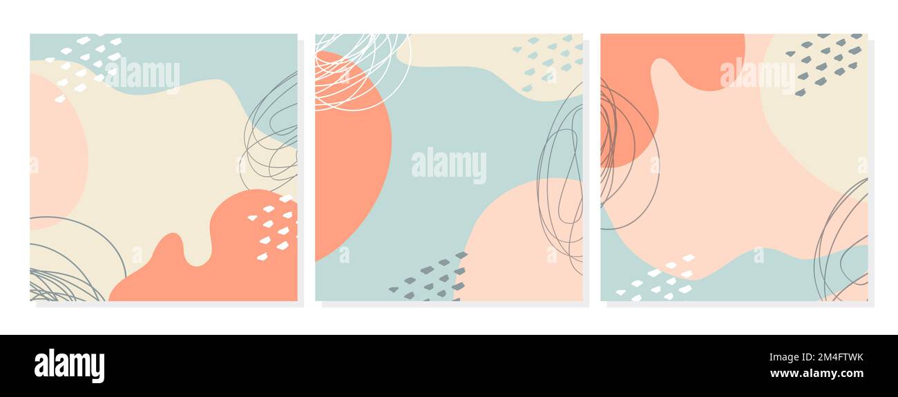 Templates set of abstract boho style, social stories, square layout ...