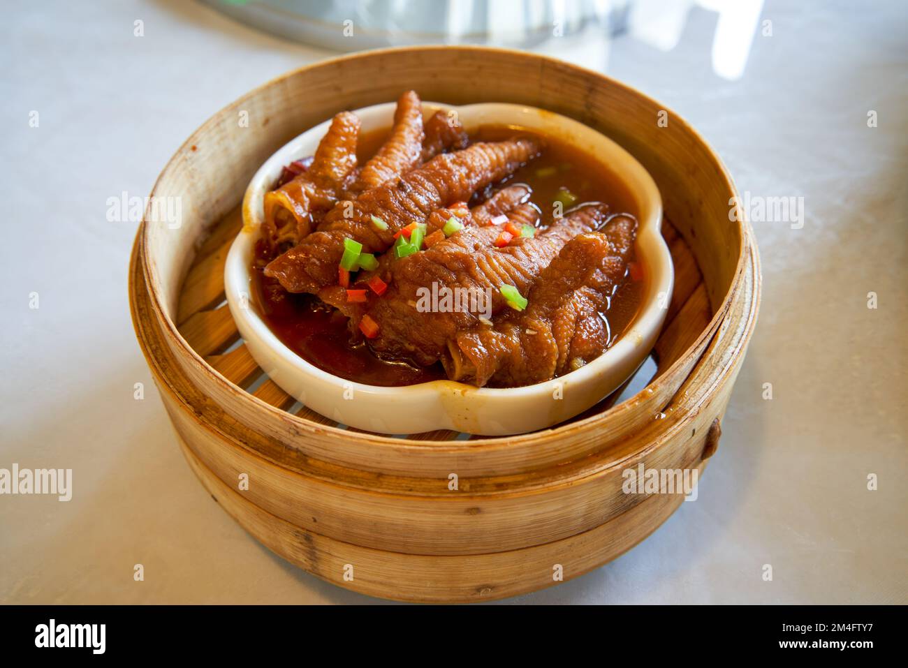 A classic and delicious Cantonese morning tea, steamed chicken feet ...