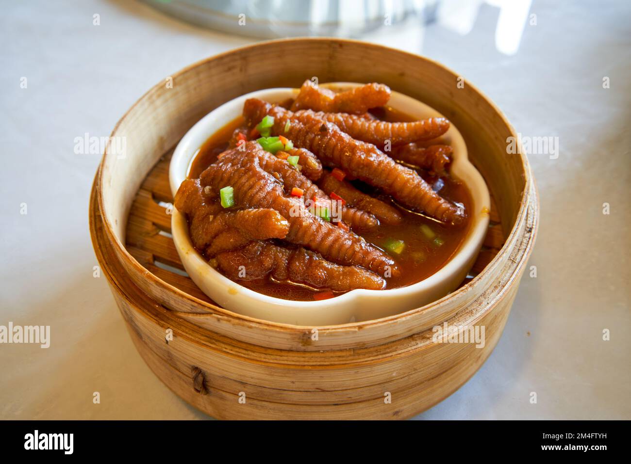 A classic and delicious Cantonese morning tea, steamed chicken feet ...