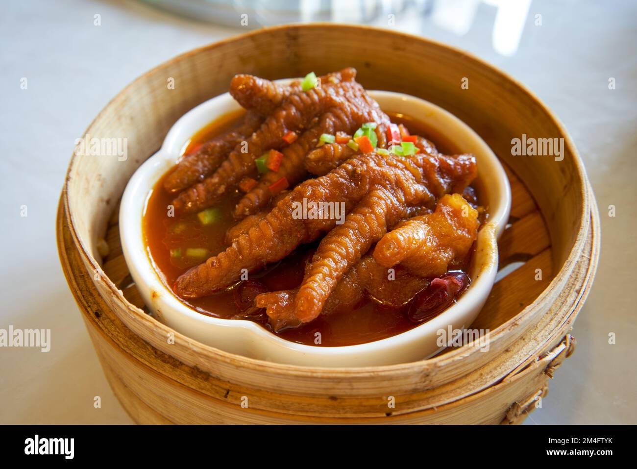 A classic and delicious Cantonese morning tea, steamed chicken feet ...