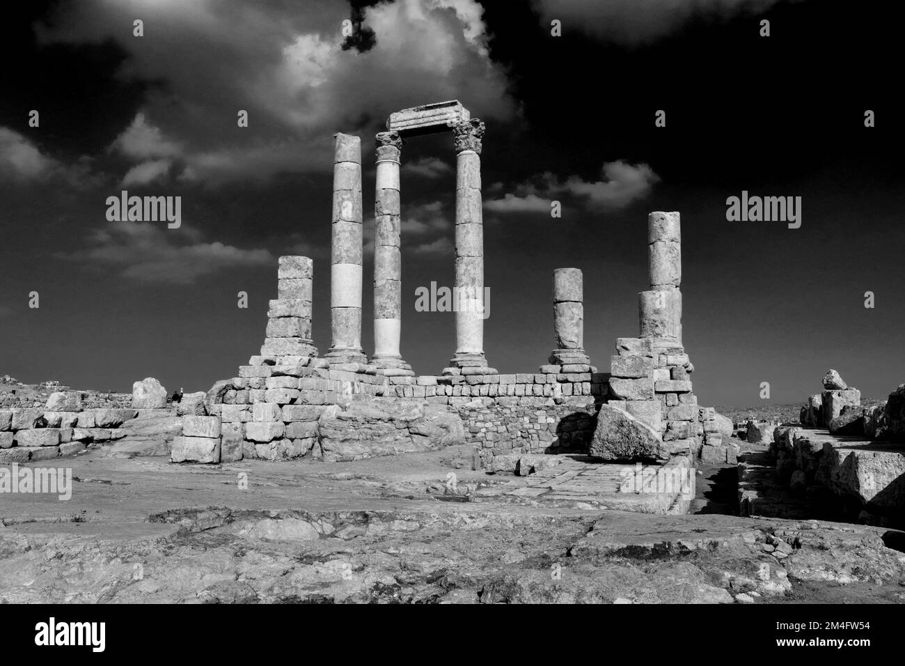 The Roman Temple of Hercules in the Citadel, Amman city, Jordan, Middle ...
